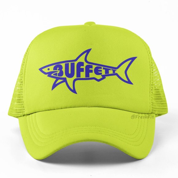 Accessories | Jimmy Buffett Shark Neon Yellow Foam Trucker Hat Mesh ...